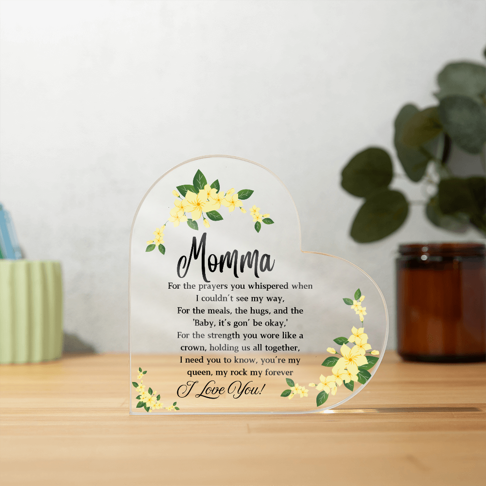 Gift for Mom "You're My Queen" Heart Acrylic Plaque – Trendy Vault Trove